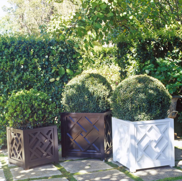 Aluminum Box Planter with Chippendale Pattern | Inner Gardens