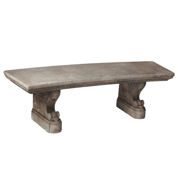 Cast Cement Large Curved Bench | Inner Gardens