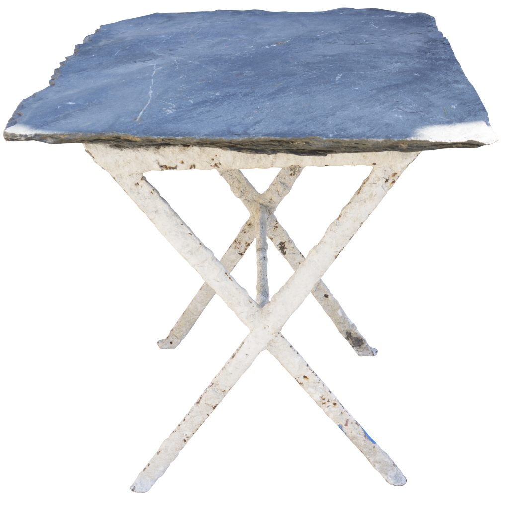 Slate Top Iron Stands Circa 1900 France | Inner Gardens