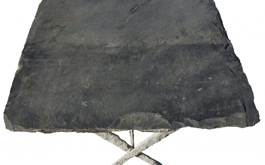 Slate Top Iron Stands Circa 1900 France | Inner Gardens