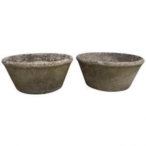 Low Round Cast Stone Planters | Inner Gardens