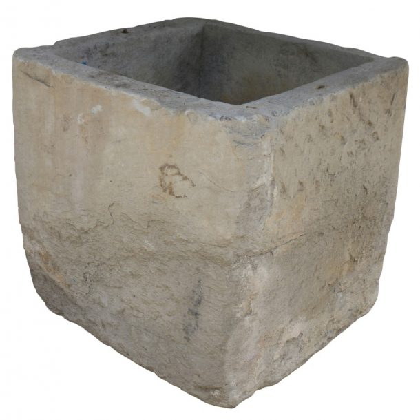Antique French Square Limestone Planter | Inner Gardens