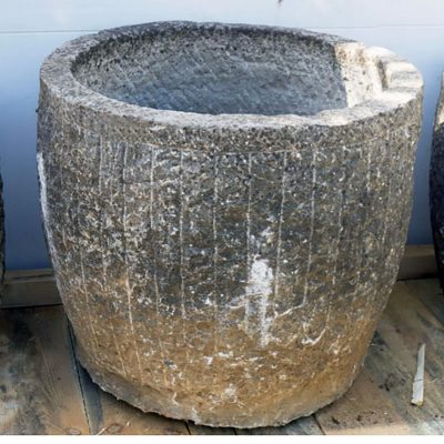 Antique Carved Grey Stone Planter | Inner Gardens