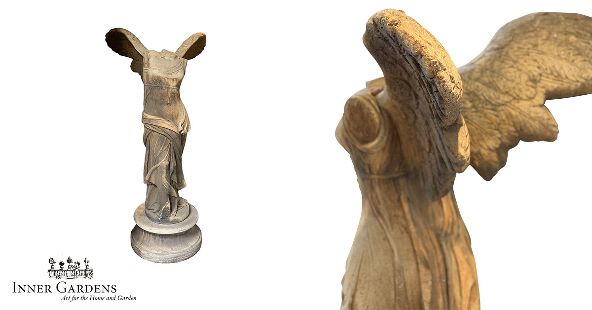 Antique Garden Statue, Cement Angel | Inner Gardens