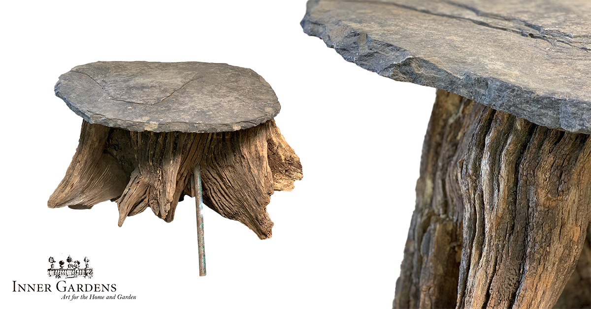 Artisan Slate Top, Tree Root Coffee Table | Inner Gardens