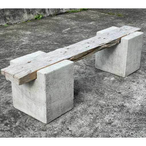 Antique Reclaimed Wooden Beam Bench with Carved Limestone Legs | Inner ...